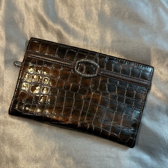 Brighton | Bags | Brighton Jetson Folio Organizer Wallet Brown Croc ...